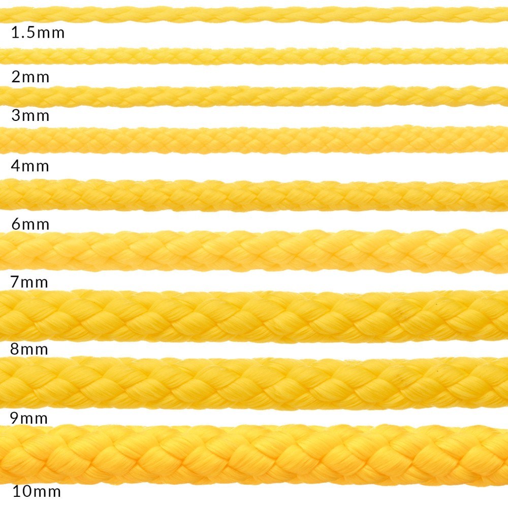Yellow Polypropylene Rope Braided Poly Cord Strong String Camping ...