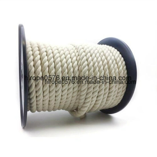18mm Natural Cotton Rope 100 Metre Reel Unbleached 3 Strand Cotton Rope ...